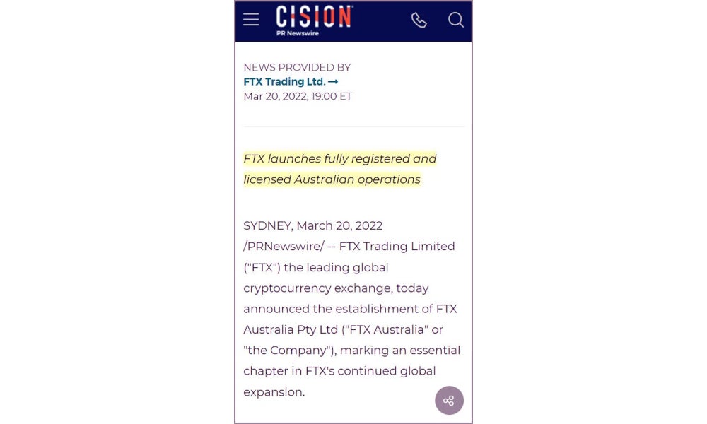 How FTX Australia was able to claim it was 'ASIC-licenced' - UNSW BusinessThink